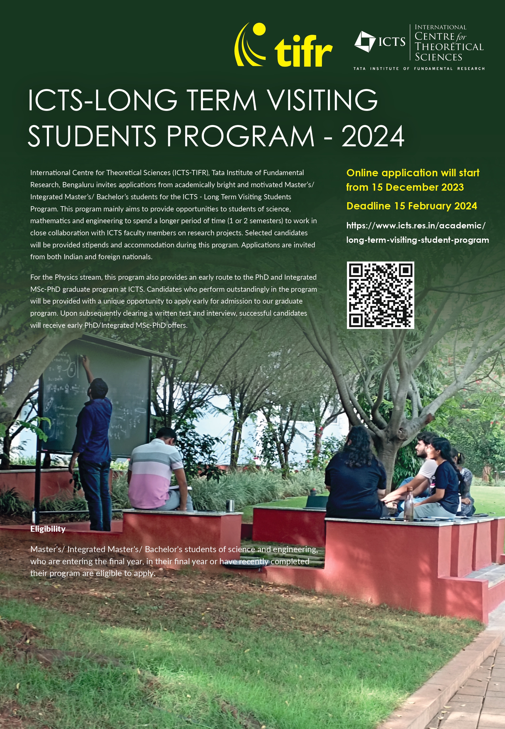 Long Term Visiting Students Program - 2024 | ICTS