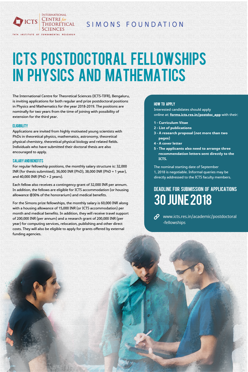 Postdoctoral Fellowship in Physics and Mathematics | ICTS