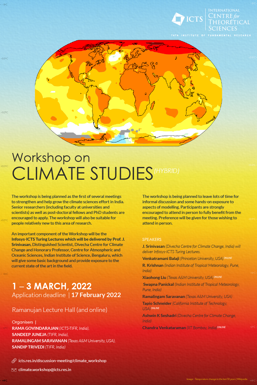 Workshop on Climate Studies (HYBRID) | ICTS