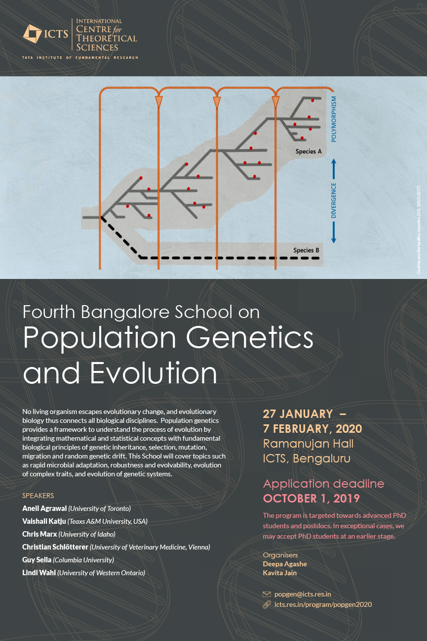 Fourth Bangalore School on Population Genetics and Evolution | ICTS